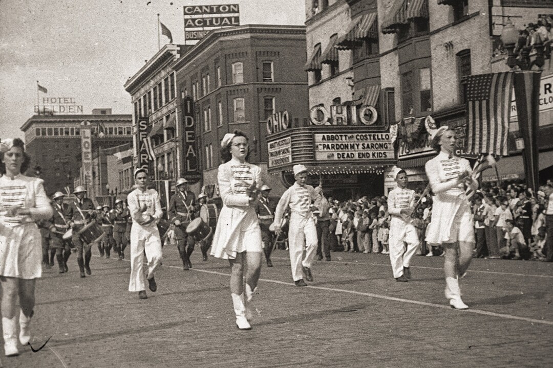 Canton Ohio 1940s Marching Band Downtown 12x8 History Original Negative ...