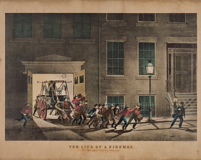 Vintage 1800s Firefighter Illustration the Life of a - Etsy