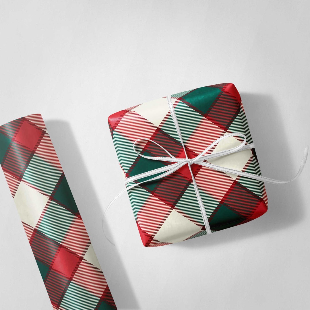 Red and Green Argyle Wrapping Paper - Etsy