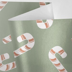 Sage Green Candy Canes Wrapping Paper - Etsy