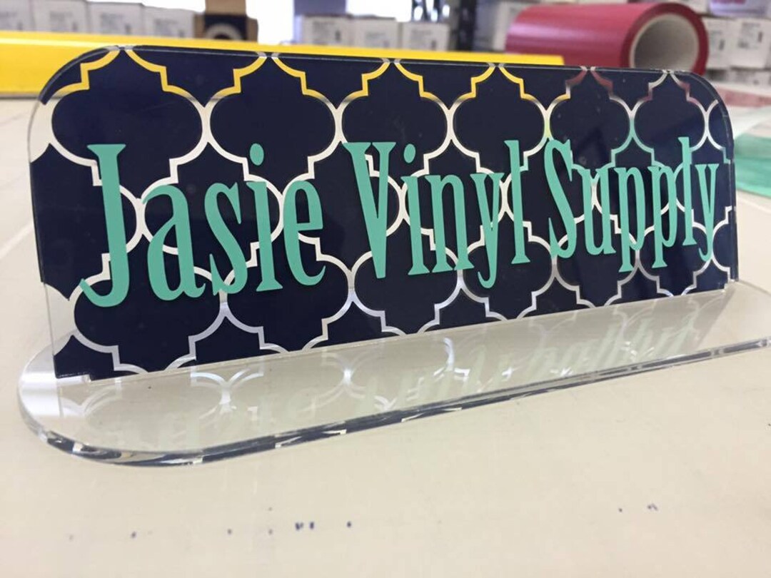 Acrylic-- CLEAR Name Plate - Etsy