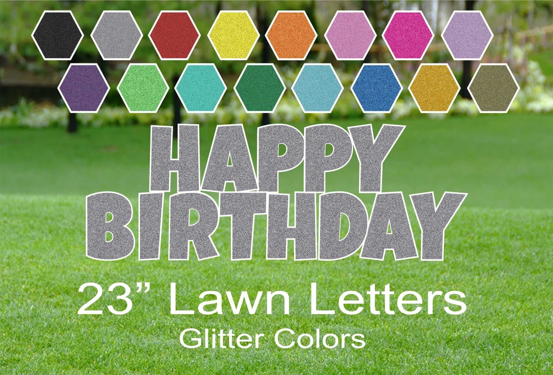 23" Yard Sign Letters - HAPPY BIRTHDAY - Glitter - Etsy