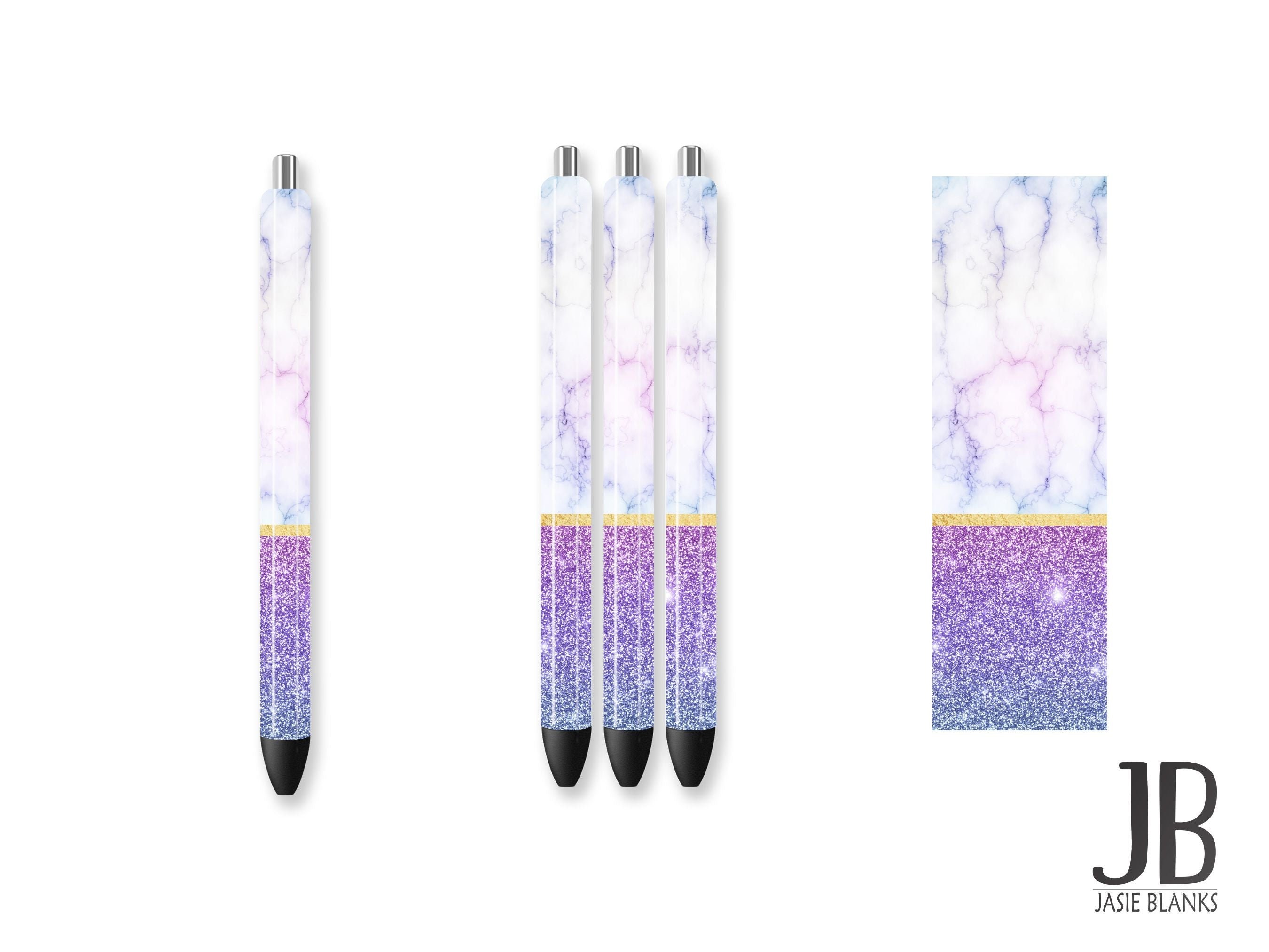 Pen Wrap-half Marble Half Glitter - Etsy