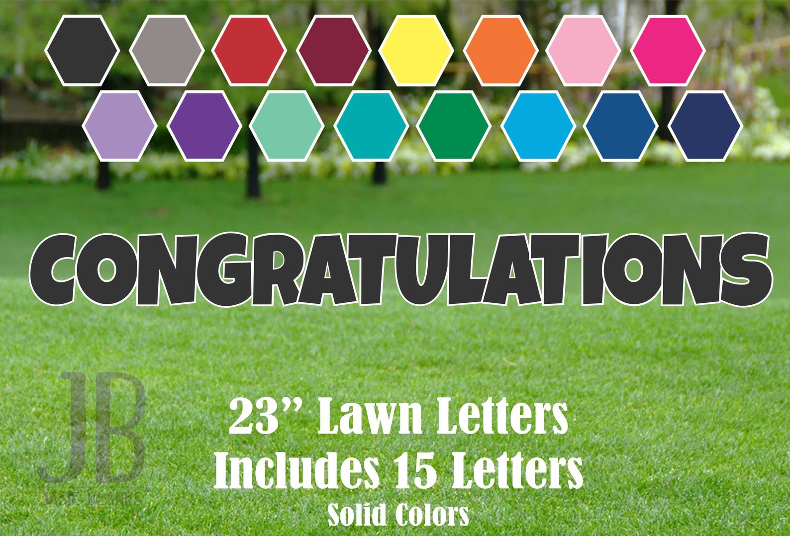 Congratulations Letters 23" LG Yard Sign Letters - Solid Color - Etsy