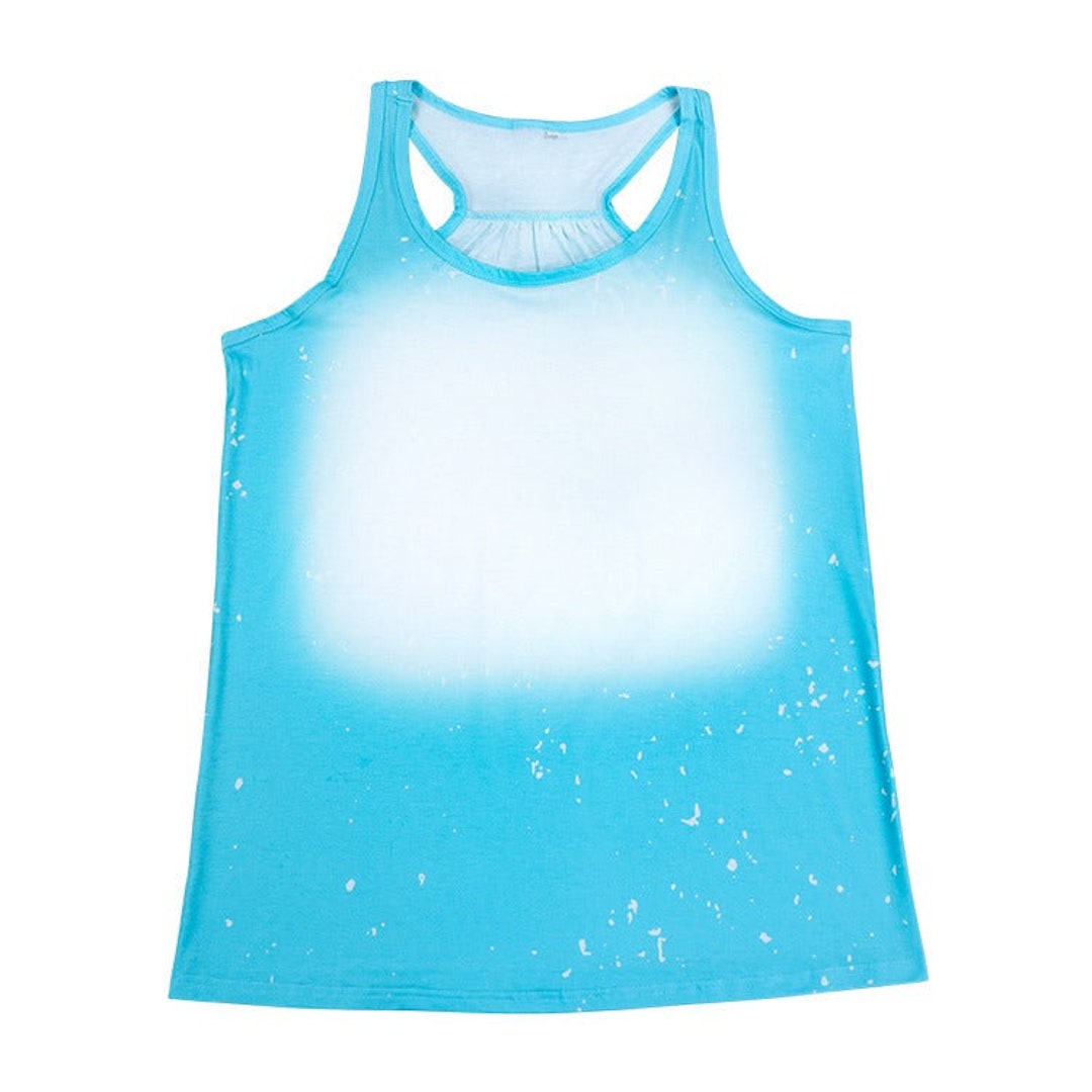Polyester Bleach Tank Top - Light Blue - Etsy