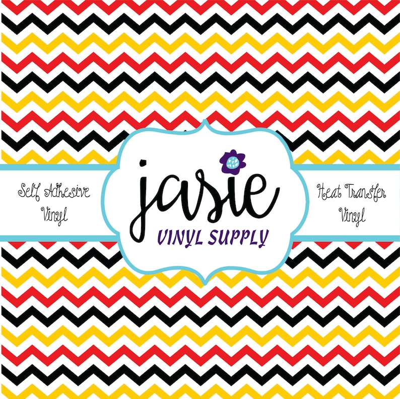 Red Yellow Black Chevron Printed Vinyl * FAST Shipping*glossy Outdoor ...