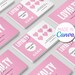 INSTANT DOWNLOAD Barbie Pink Hearts Editable Canva Loyalty Card ...
