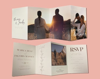 Tri Folding Wedding Invitation, Tri Fold Invite, Rustic Wedding ...