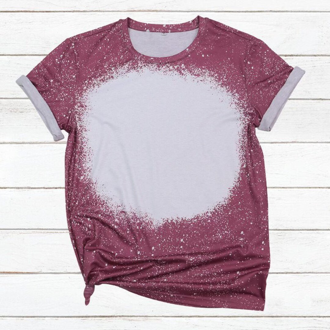 Polyester Bleach T-shirt - Maroon - Etsy
