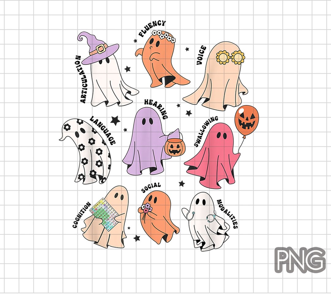 Ghost Friends Halloween AAC SLP Squad Png Ghost Halloween - Etsy