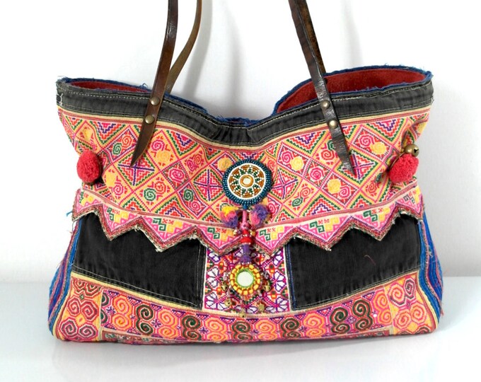 Hmong Bag Ethnic Bag Hill Tribe Bag Tribal Tote Ooak - Etsy
