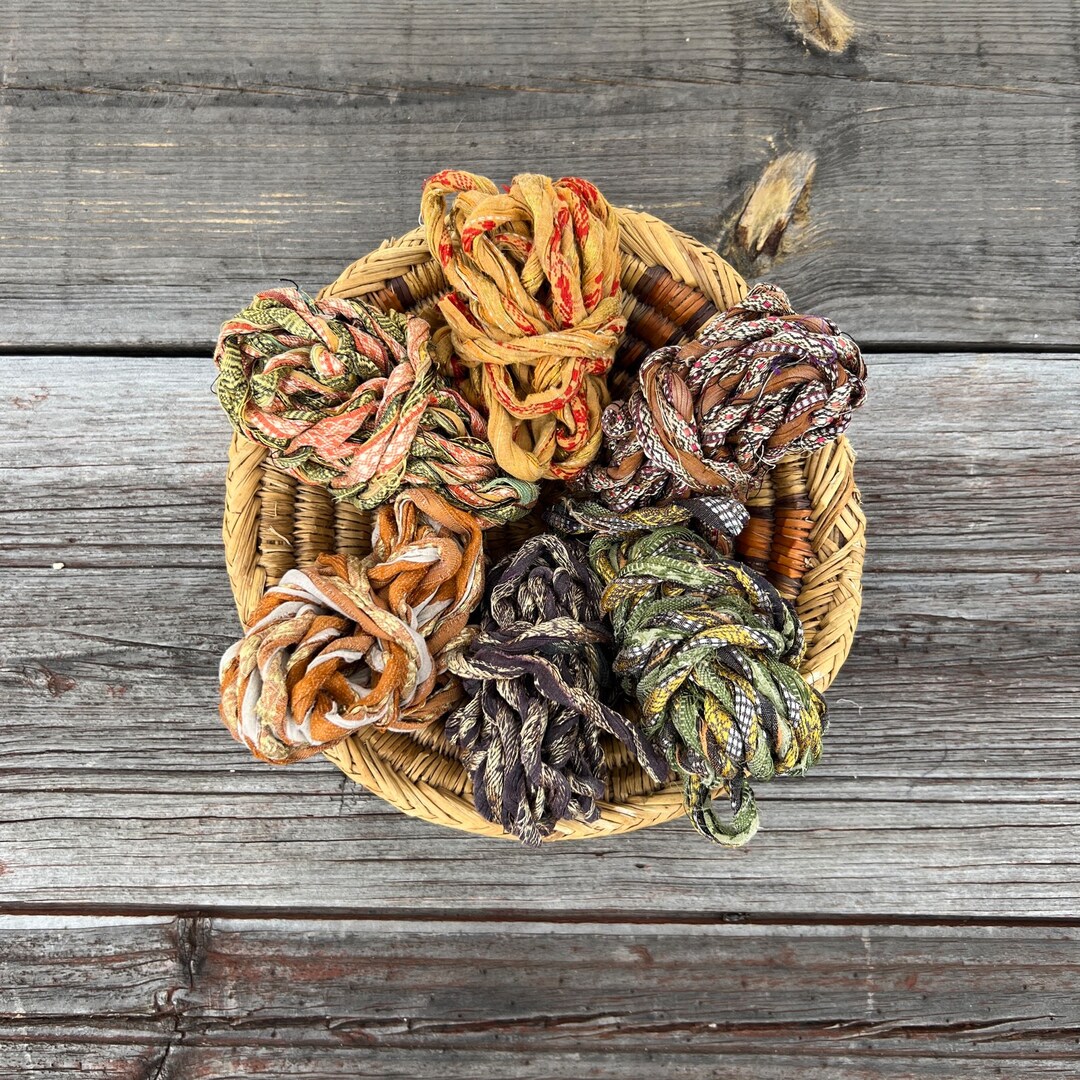 Sari String, Sari Yarn, Sari Ribbon, Twisted Sari Ribbon - Etsy