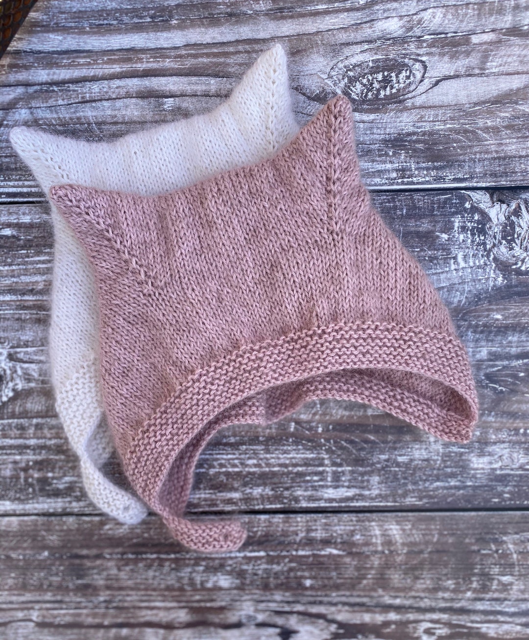 Hand-knitted Alpaca Kitten Bonnet: Vintage Style Baby Hat - Etsy