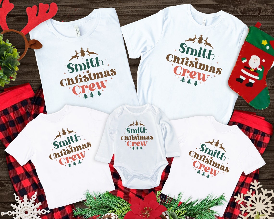 Personalized Family Christmas Shirt Custom Family Name Matching Family ...
