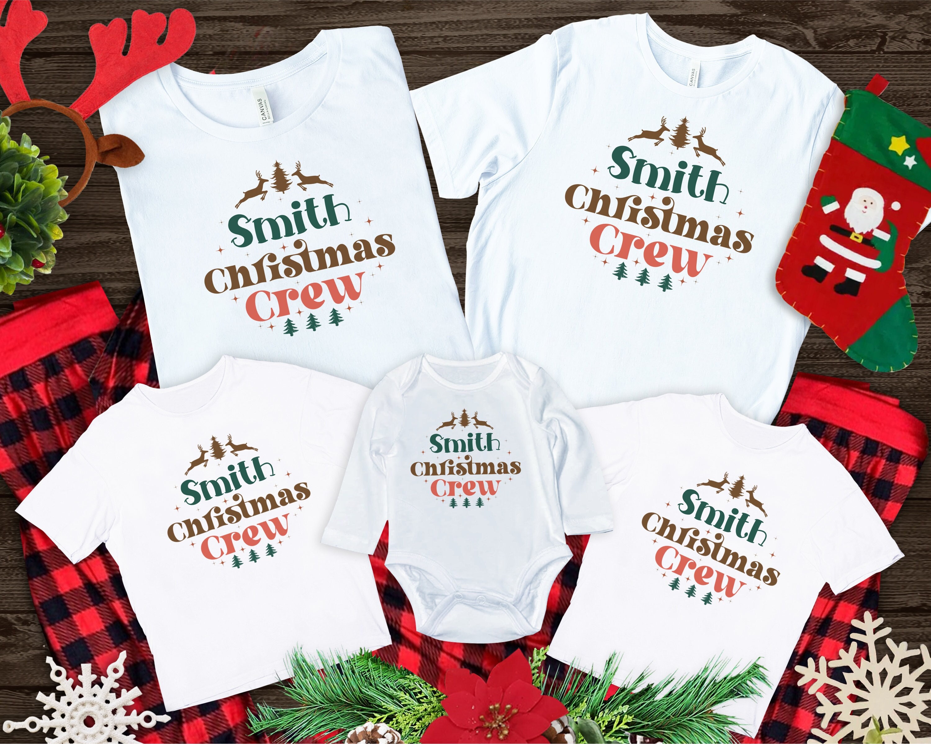 Personalized Family Christmas Shirt Custom Family Name Matching Family ...