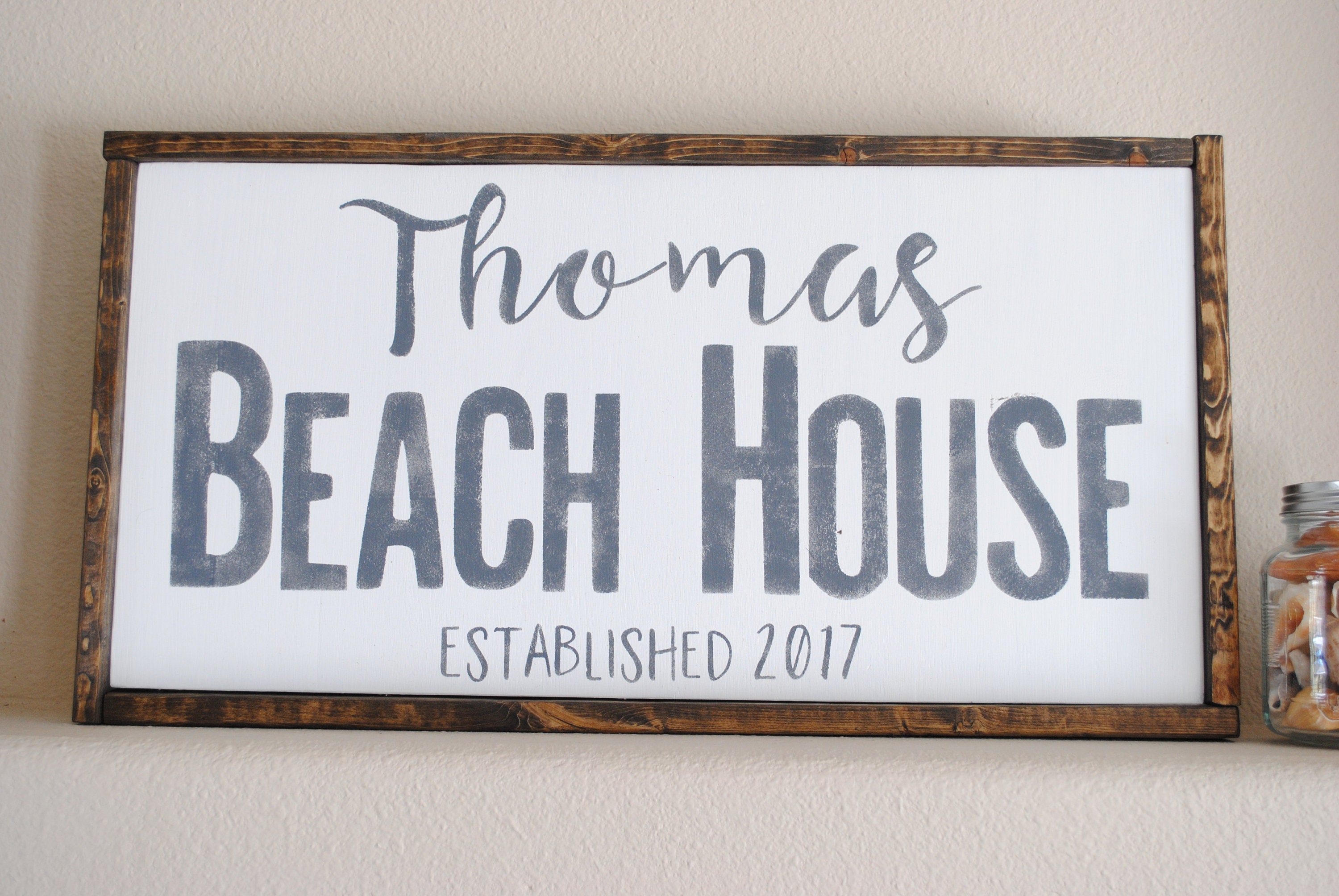 Personalized Beach House Sign, Personalized Lake House Sign, Framed ...