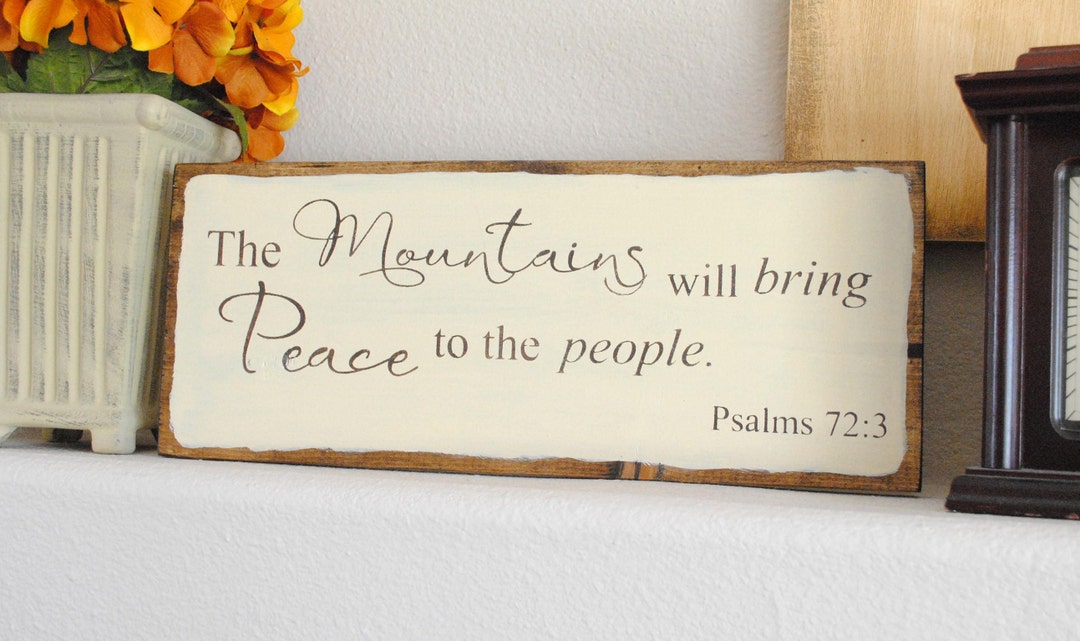 Mountains Will Bring Peace Sign / Scripture Sign / Wood Sign Scripture ...