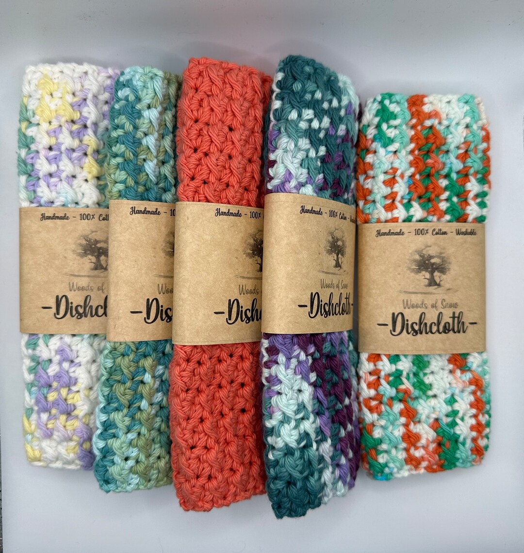 100% Cotton Crochet Washcloths/dish Rags - Etsy