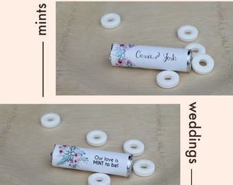 Personalized Favors Wrapped Mint Rolls With Personalized | Etsy