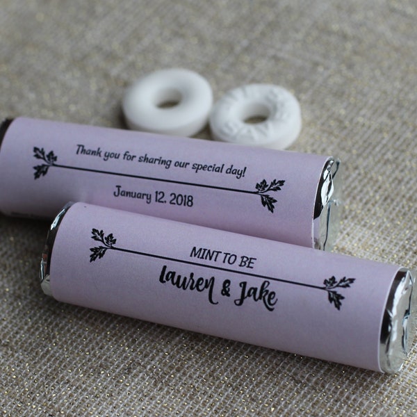 Wedding Favors, Wrapped Mint Rolls With Personalized Label, Mint to Be ...