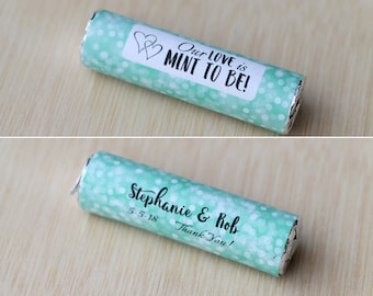 Wedding favors wrapped mint rolls with personalized label | Etsy
