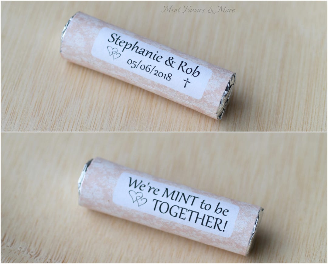 Personalized Wedding Favors, Wrapped Mint Rolls With Personalized Label ...