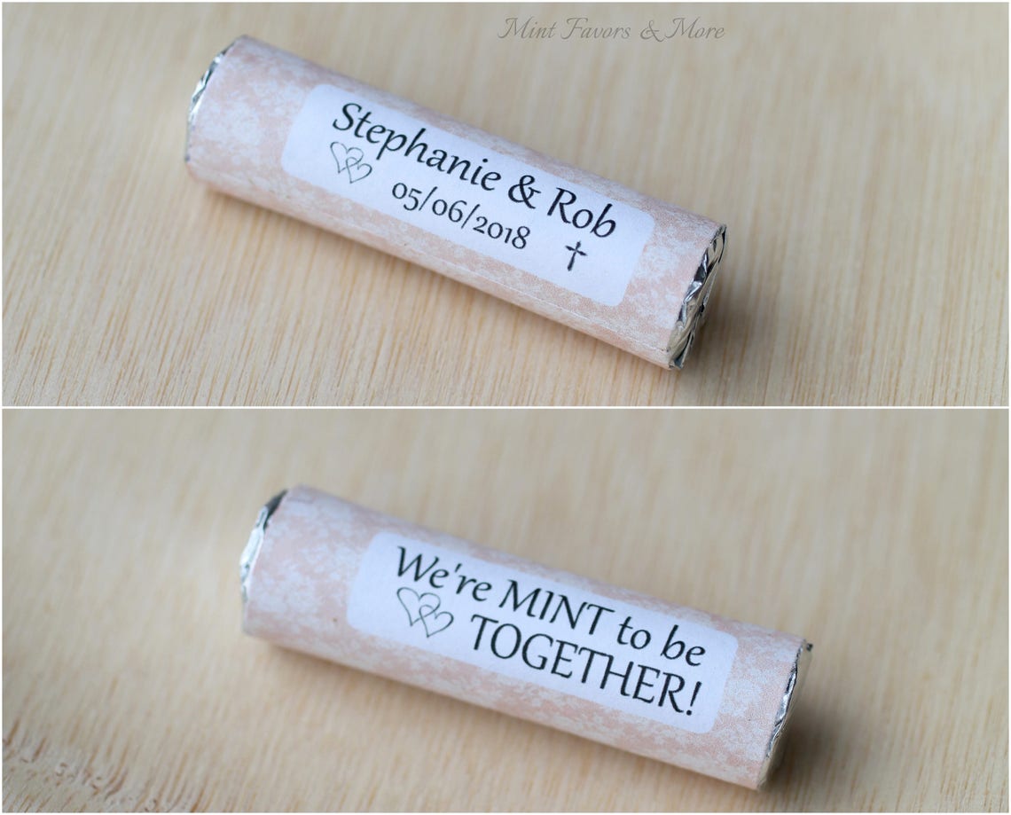 Personalized Wedding Favors Wrapped Mint Rolls With - Etsy