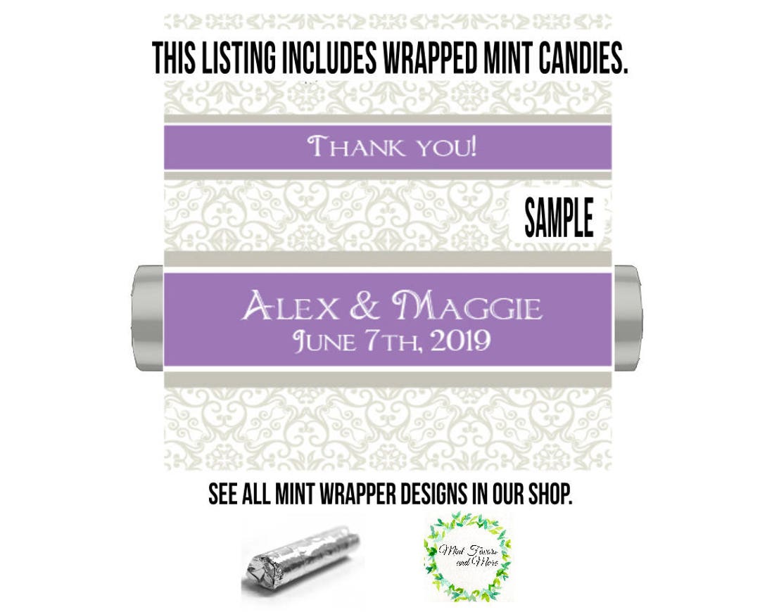 Party Favors, Wrapped Mint Rolls With Personalized Label, Custom Favors ...