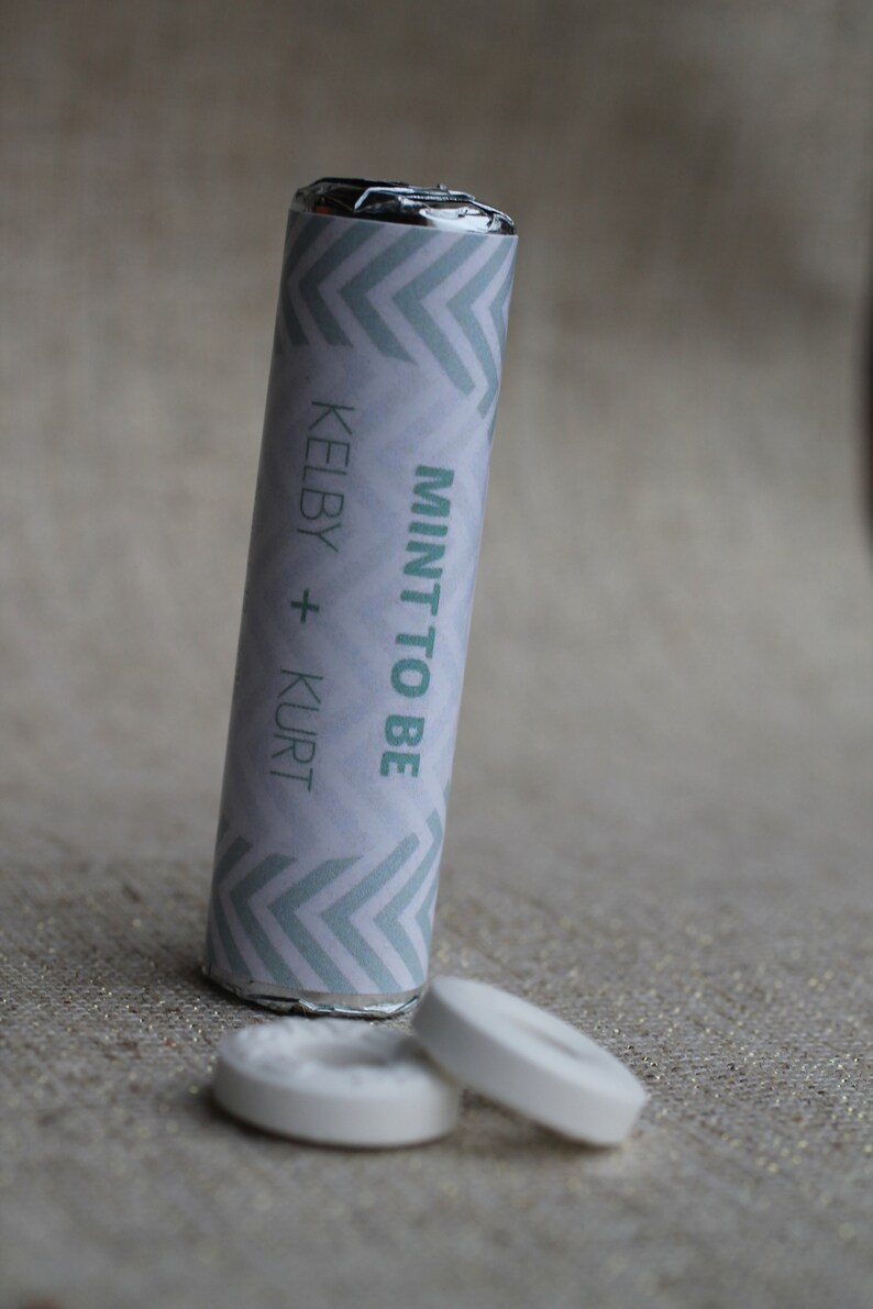 Mint favors for wedding or bridal showers mint wrappers | Etsy