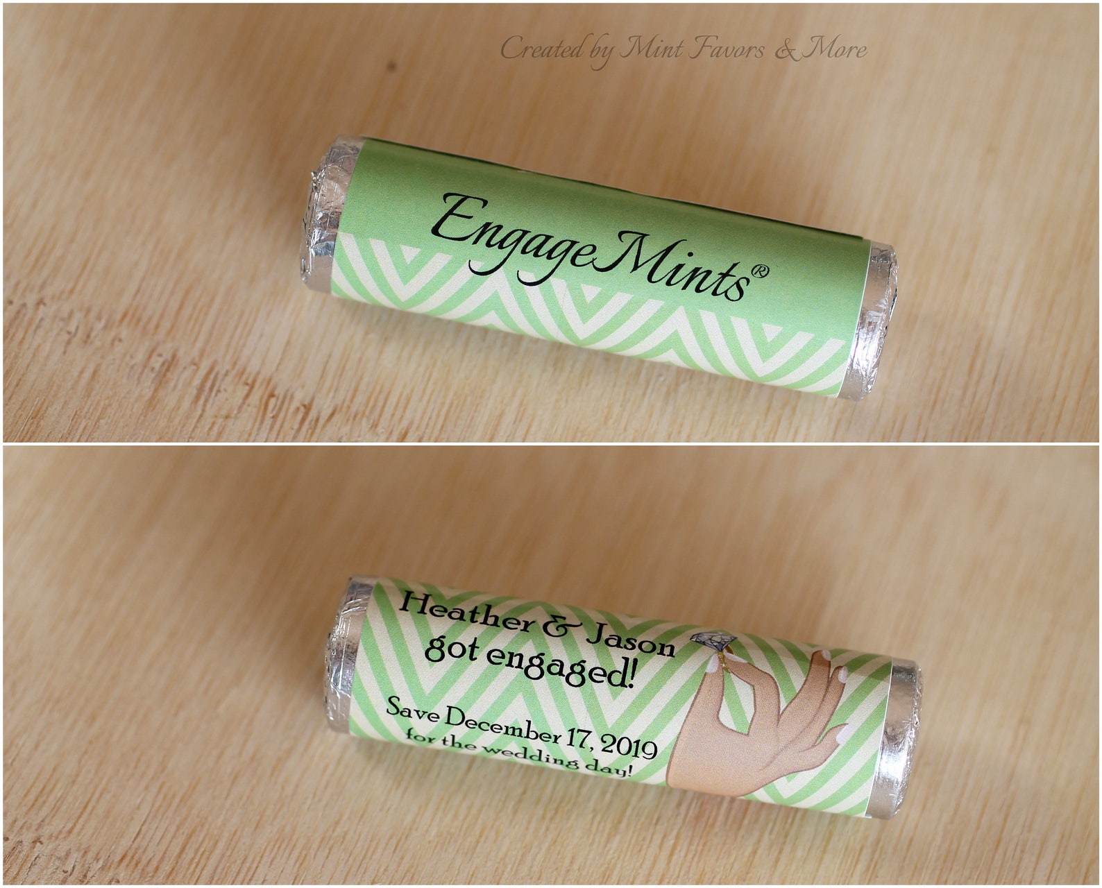 Wedding Favors Wrapped Mint Rolls With Personalized Label | Etsy