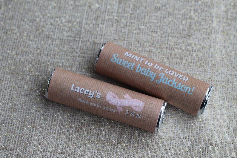Baby Shower Favors Personalized Mint Wrappers With Mints - Etsy