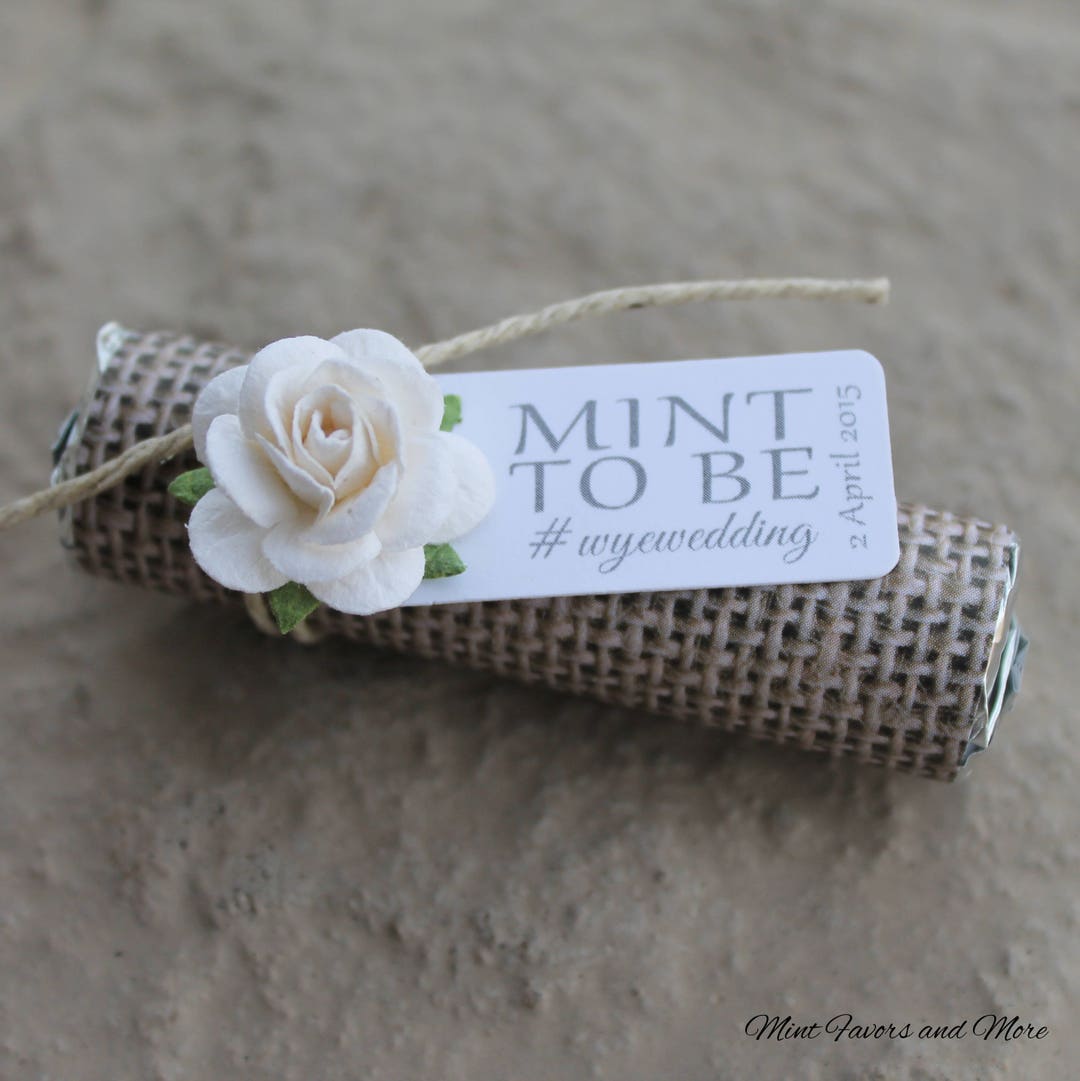 Wedding Favors With Hashtag, Mint to Be Favors With Personalized Tag ...