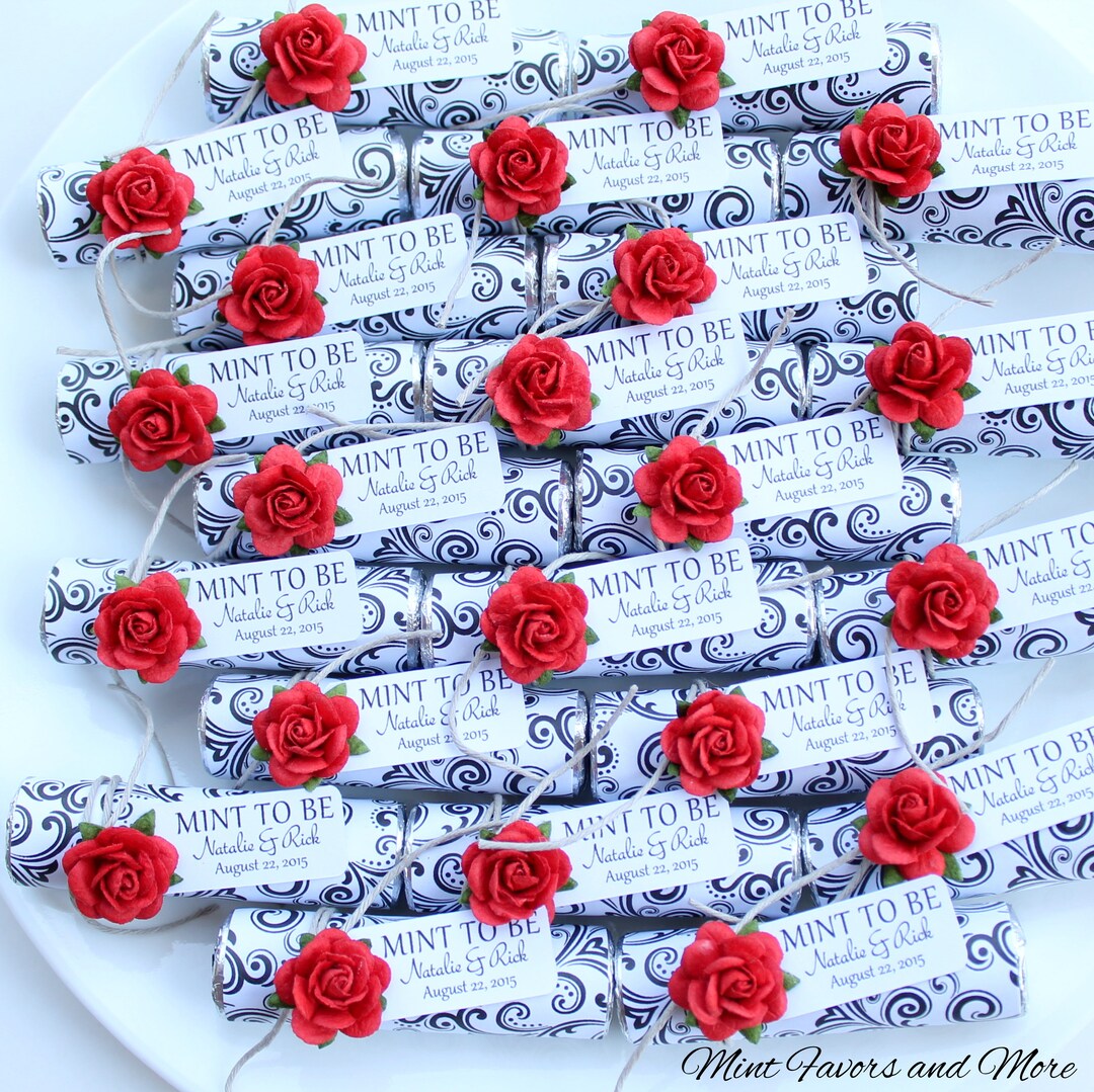 Set of 35 Favors, Decorated Mints With Personalized Tag - Etsy