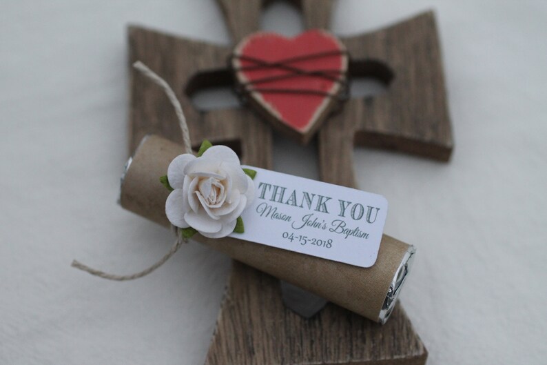 Baptism Favors Decorated Mint Rolls in Gold and White Party - Etsy