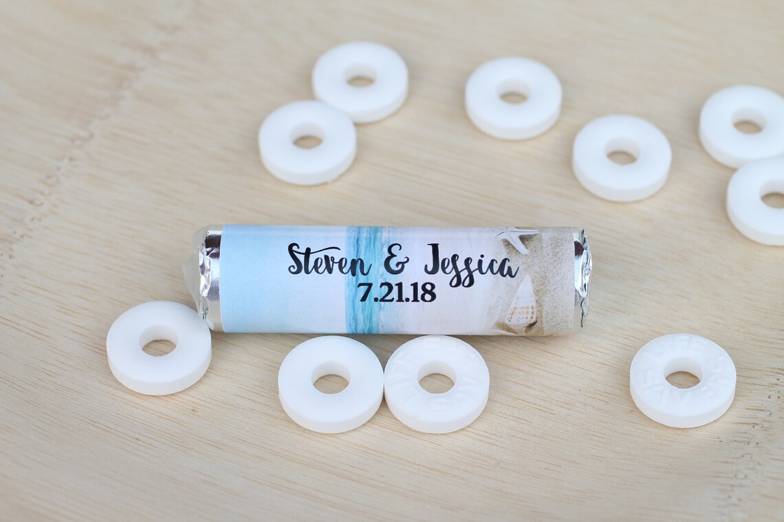 Personalized Favors Wrapped Mint Rolls With Personalized - Etsy