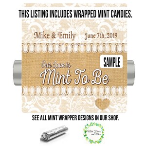 Wedding Favors, Wrapped Mint Rolls With Personalized Label, Mint to Be ...