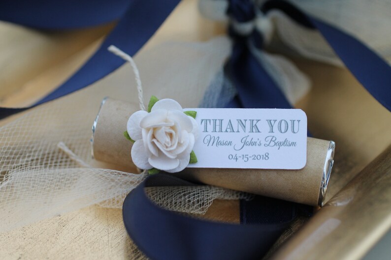 Baptism Favors Decorated Mint Rolls in Gold and White Party - Etsy