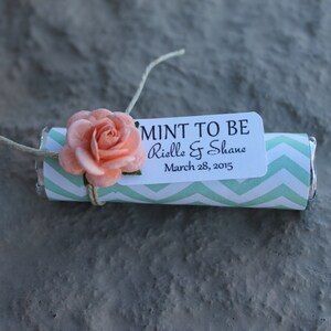 Mint Wedding Favors - Set of 30 Mint Rolls - "mint to Be" Favors With ...