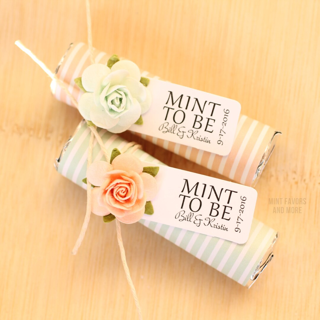 Peach Wedding Favors, Set of 50 Mints With Personalized Tags Reading ...
