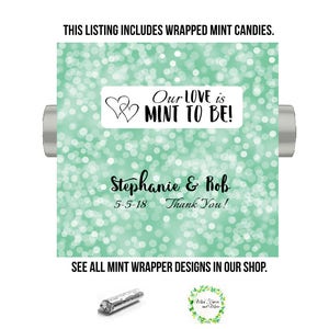 Wedding Favors, Wrapped Mint Rolls With Personalized Label, Mint to Be ...