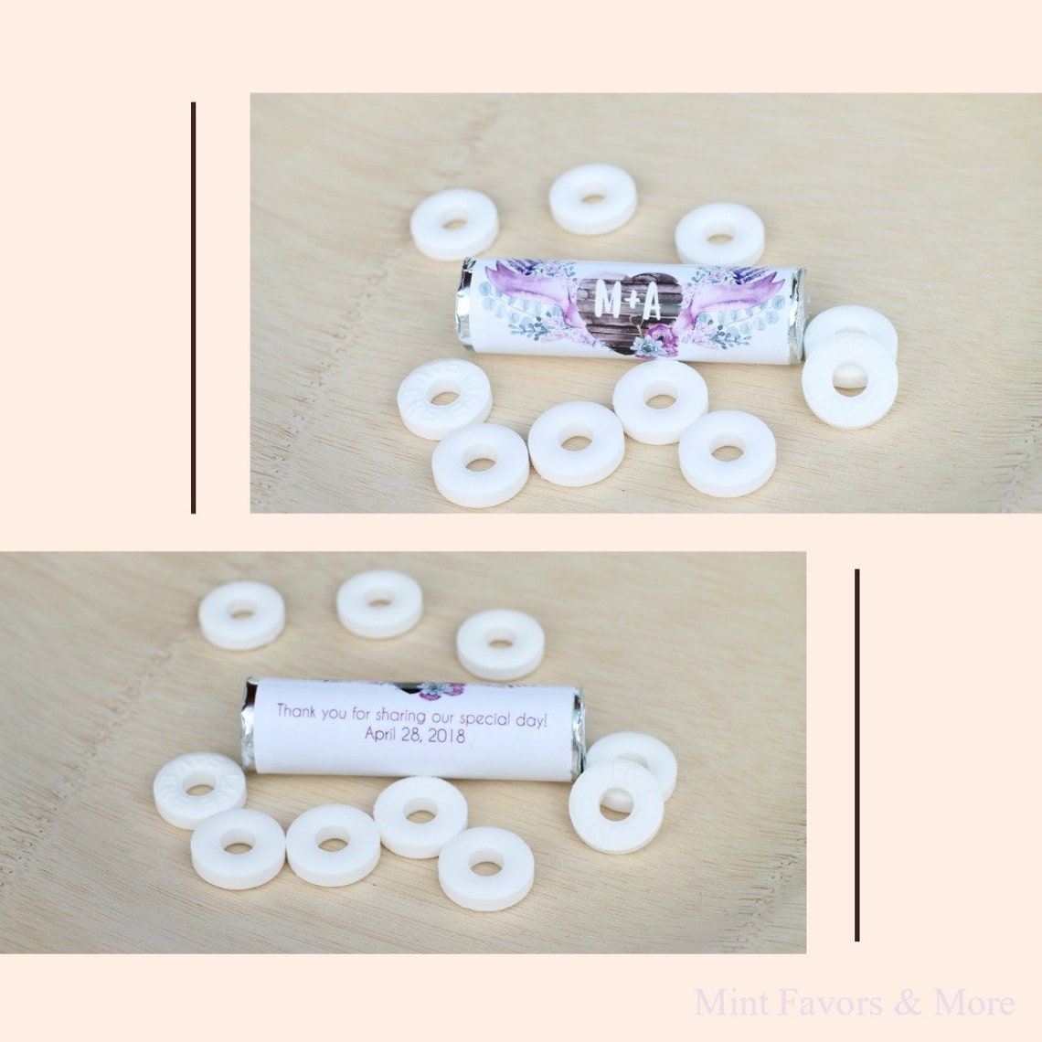 Personalized Favors Wrapped Mint Rolls With Personalized - Etsy