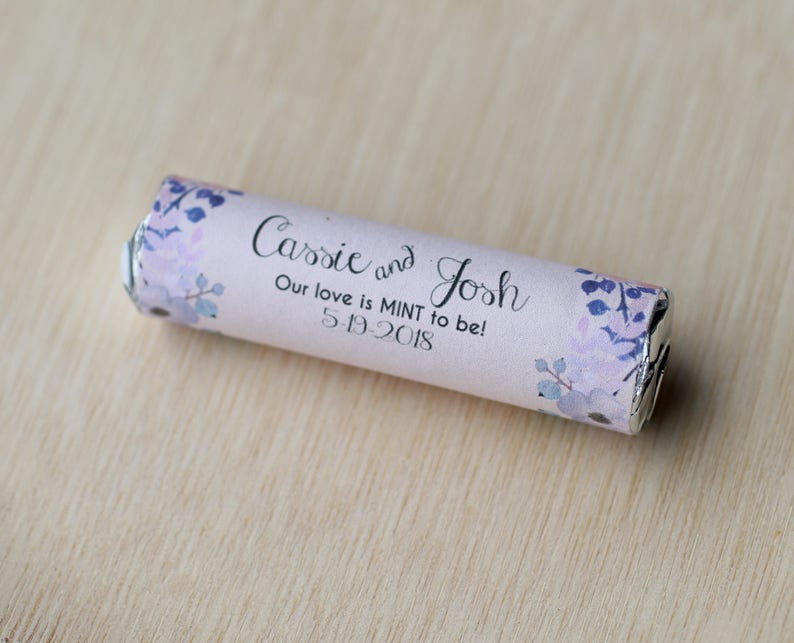 Wedding Favors Wrapped Mint Rolls With Personalized Label - Etsy