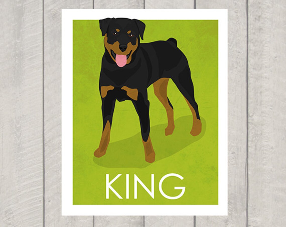 Rottweiler Art Print Custom Dog Art - Etsy