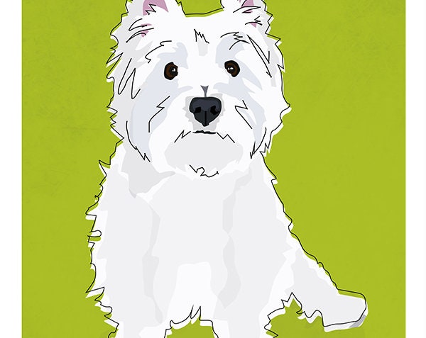 Westie Dog Art Print Custom Dog Art - Etsy