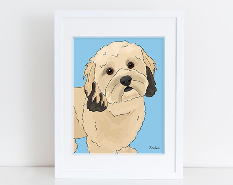 Custom Dog Portrait Modern Dog Art | Etsy