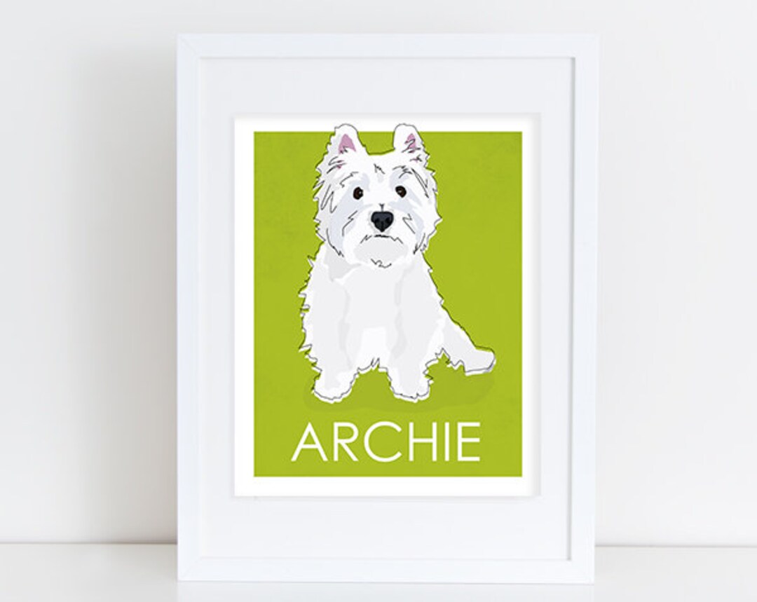 Westie Dog Art Print - Custom Dog Art - Etsy