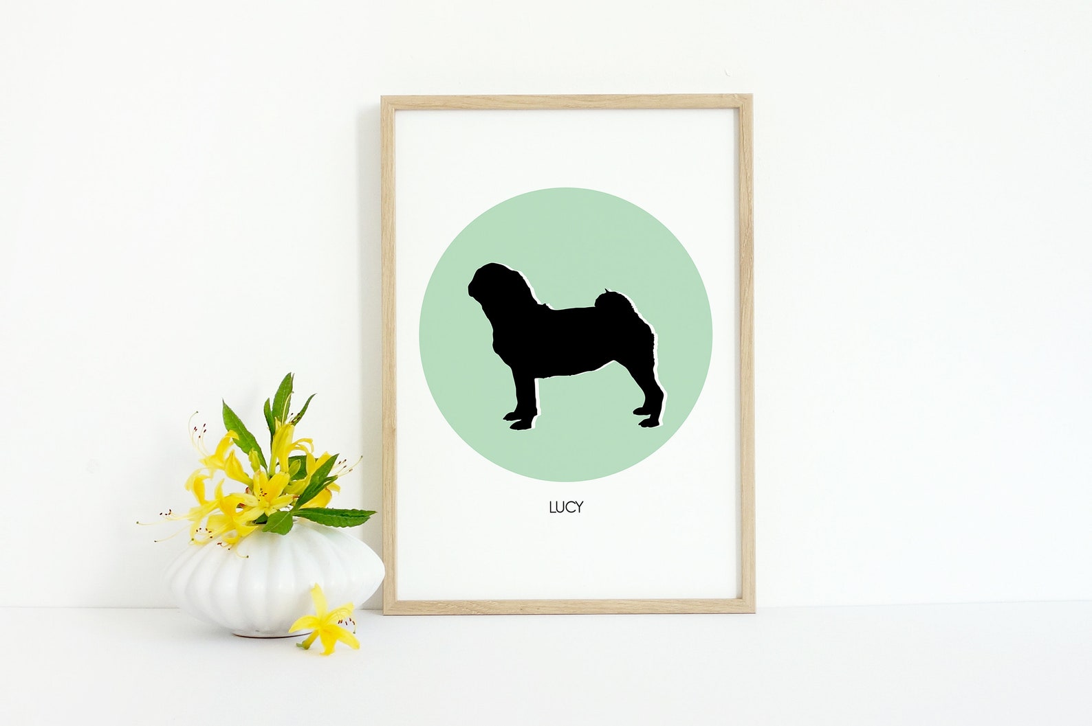 Pug Art Print Custom Name Dog Art - Etsy