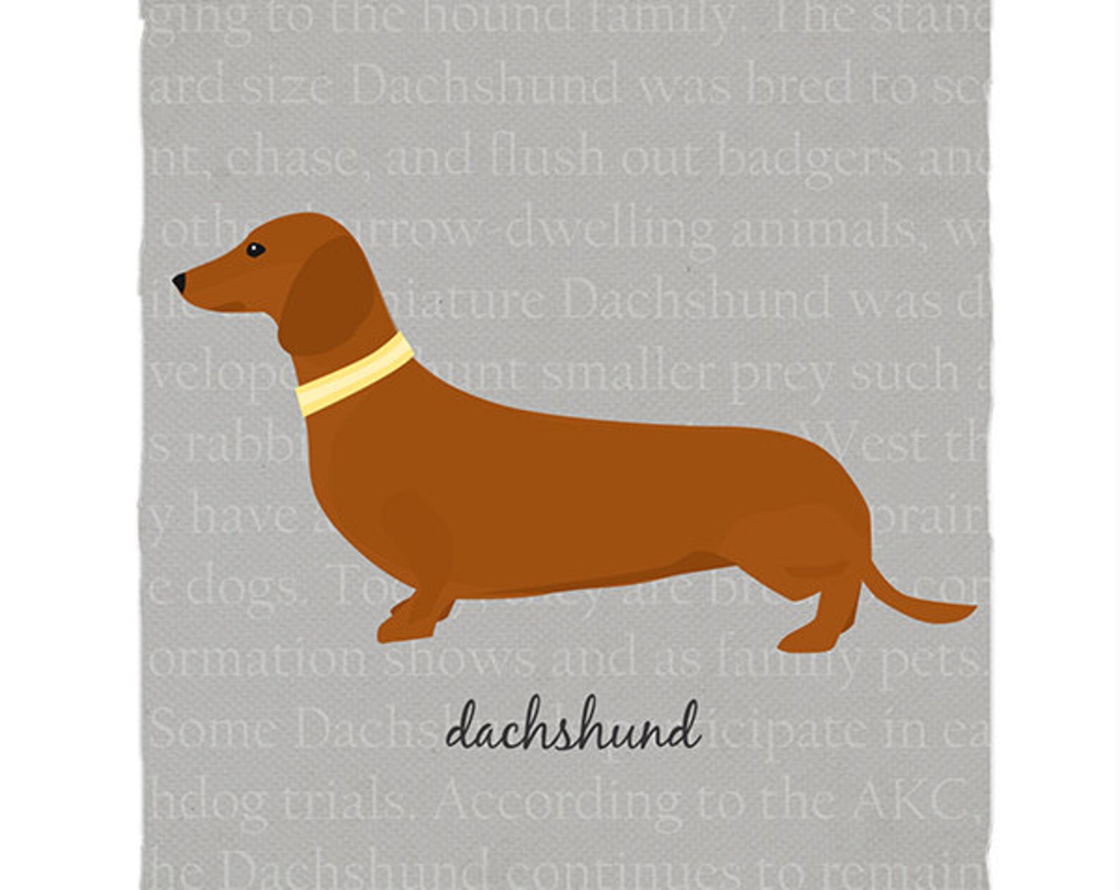 Red Dachshund Breed Custom Dog Art Print - Etsy