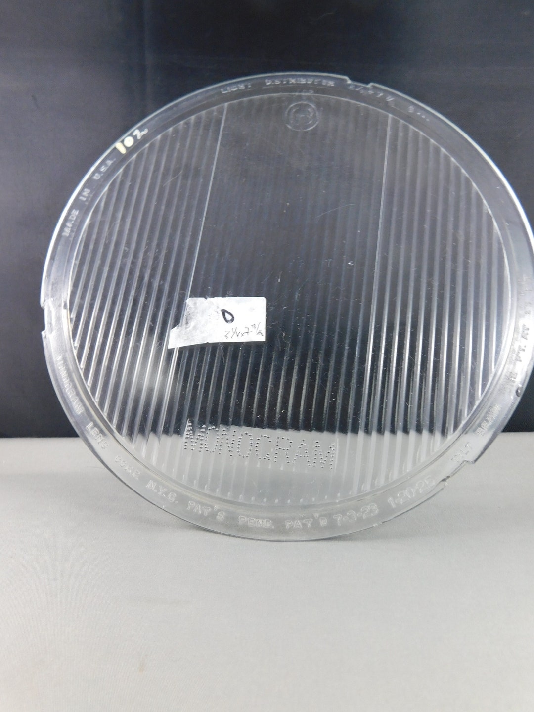 1920 30s Vintage Monogram Head Light Lamp Glass Lens 8 1/4 7 1/16 - Etsy