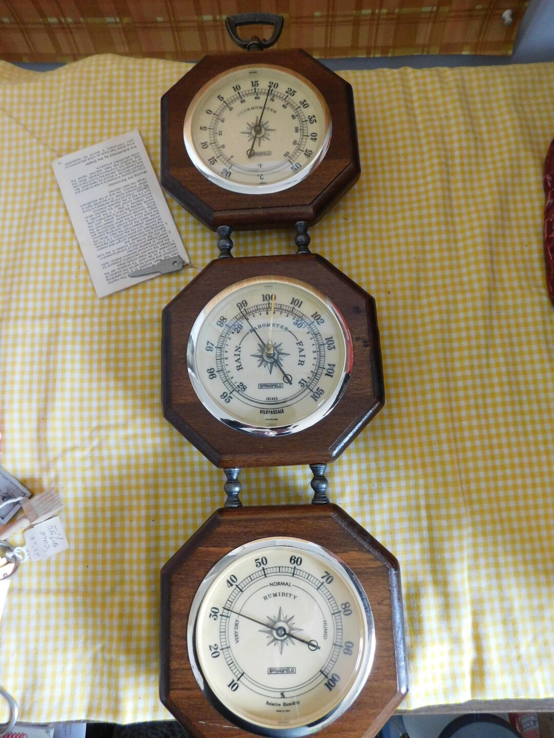 Vintage Springfield Wall Barometer/ Thermometer/ Humidity Meter - Etsy